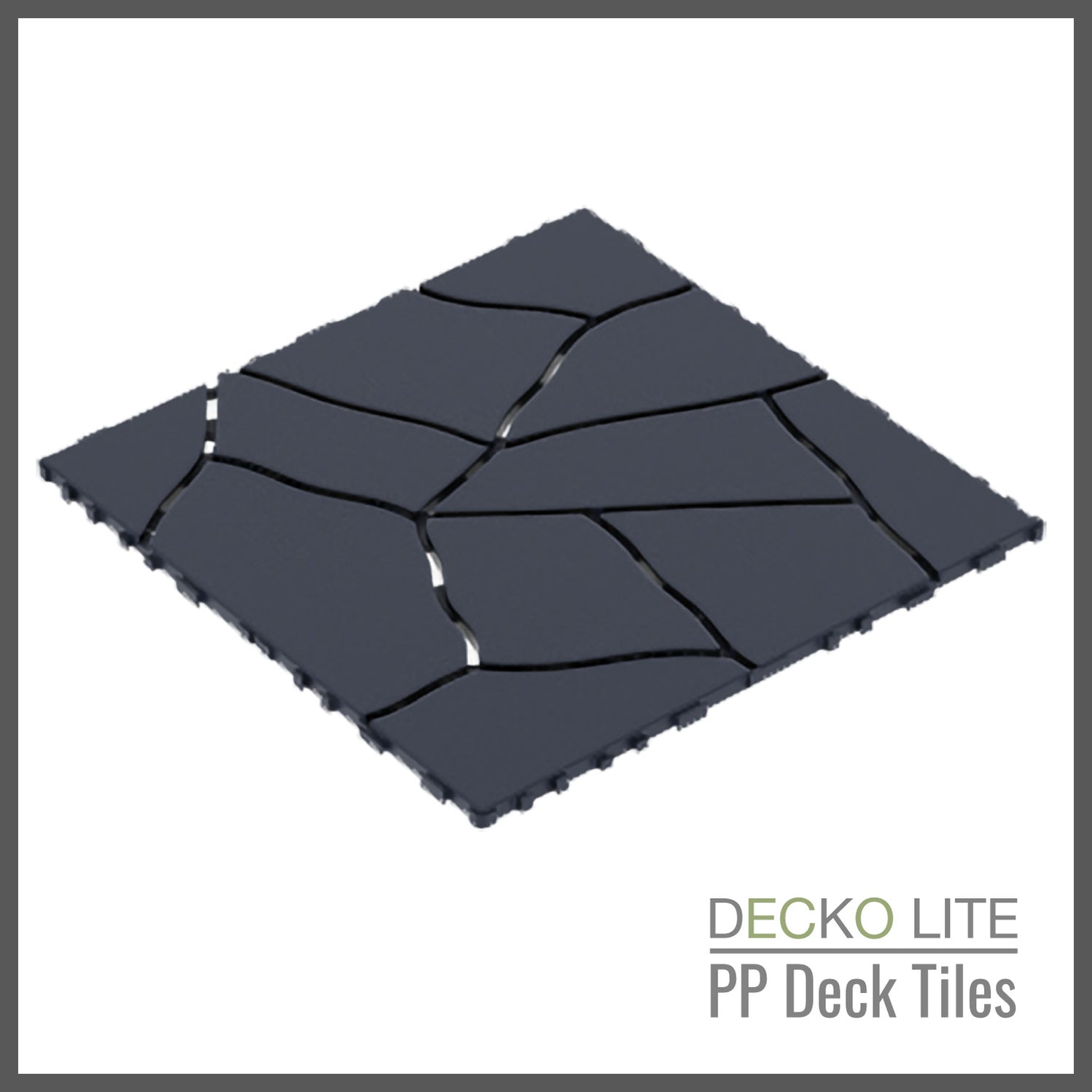 Deck Tiles - GREYSTONE - Interlocking PP Flooring, 100% Recycled ...