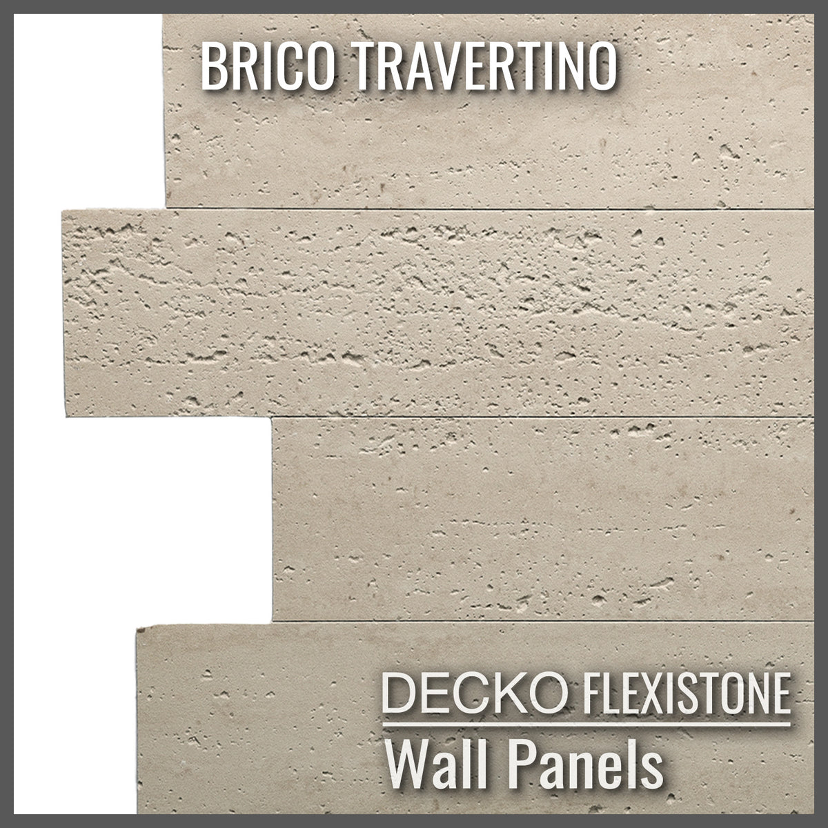 DECKO Flexistone Wall Panels - BRICO TRAVERTINO - Box of 12 Interlocki ...