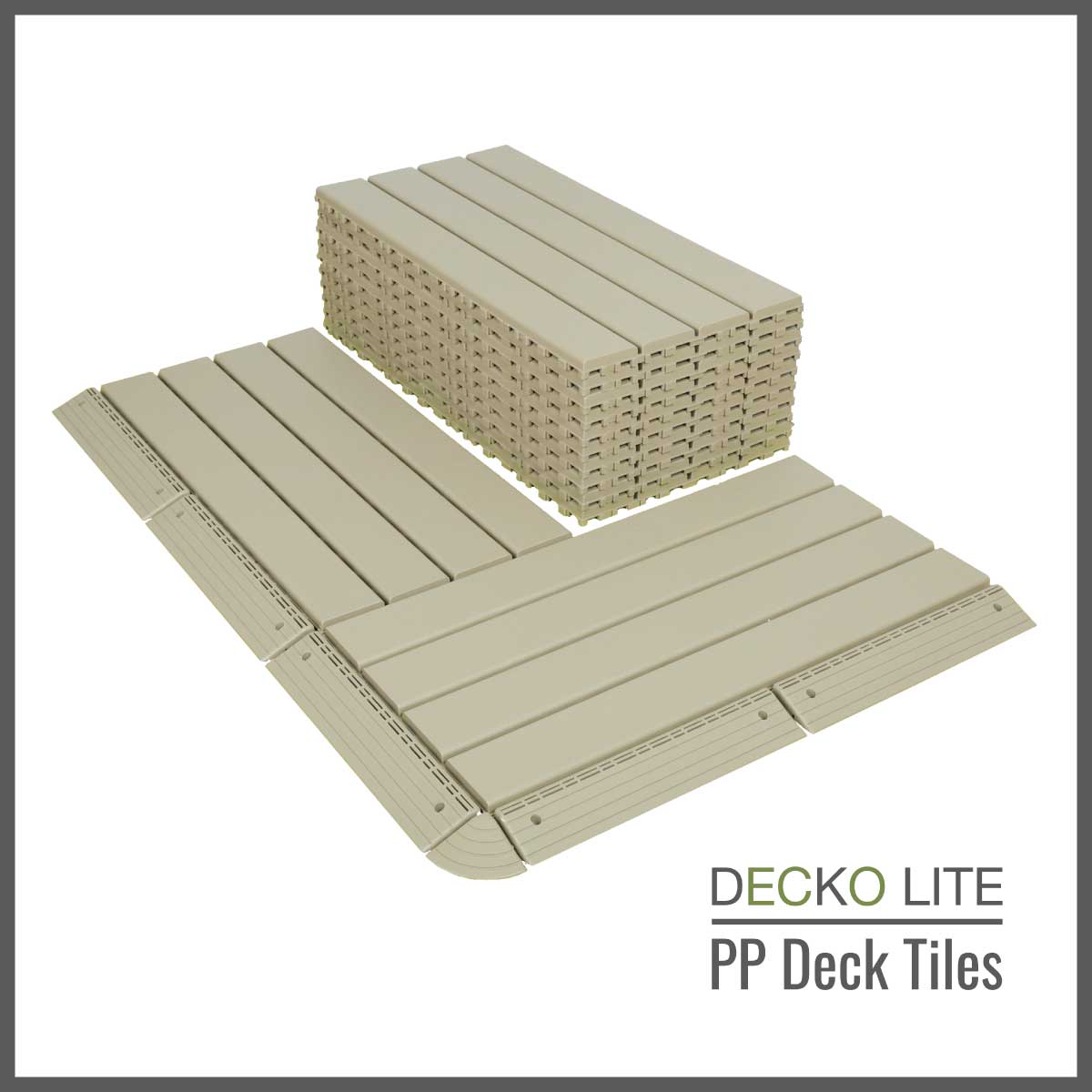 Deck Tiles - BEIGESLAT - Interlocking PP Flooring, 100% Recycled ...