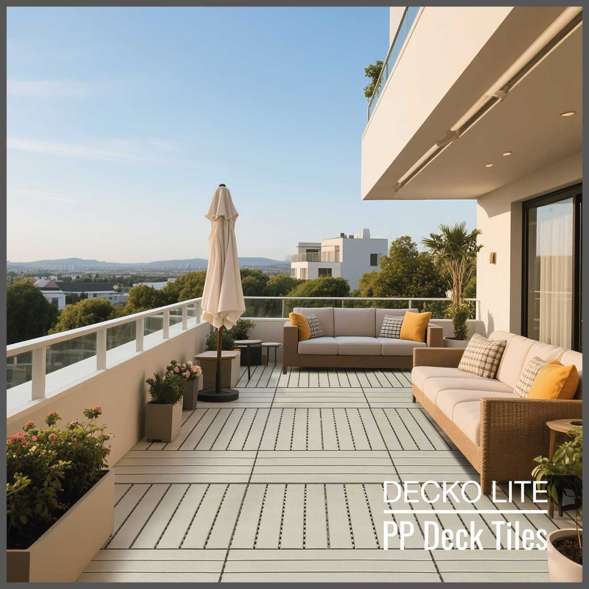 Deck Tiles - BEIGESLAT - Interlocking PP Flooring, 100% Recycled ...