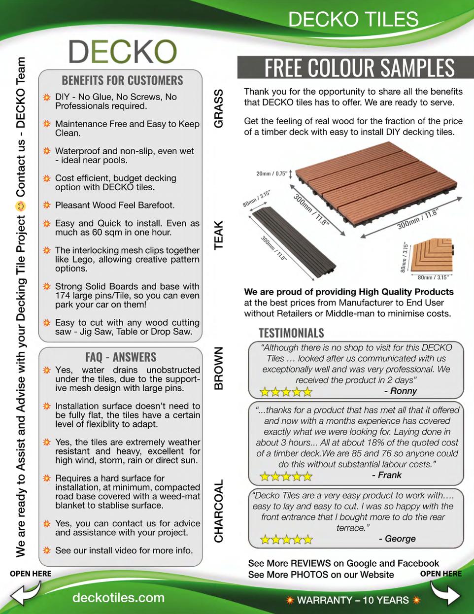 Free DECKO Tiles Color Sample with Free Delivery ($5.9 Handling fee ...